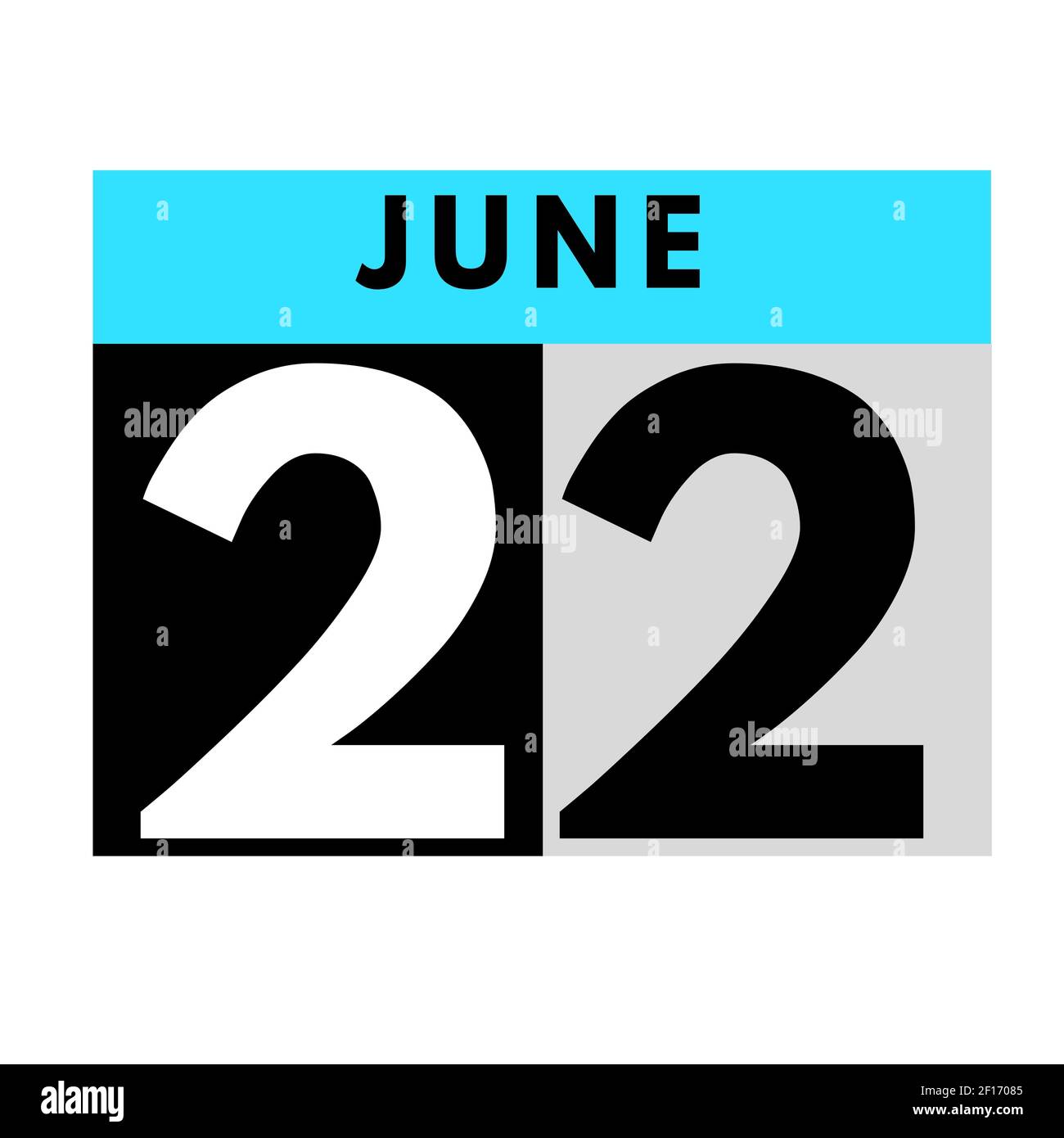 June 22 . flat daily calendar icon .date ,day, month .calendar for the ...