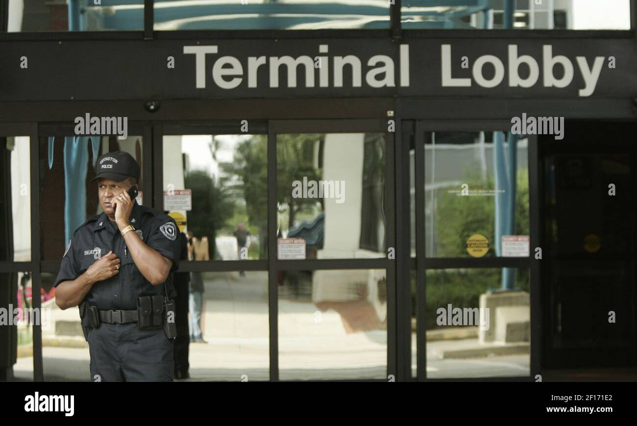 Lexington Police Chief Anthany Beatty stands outside the terminal lobby ...