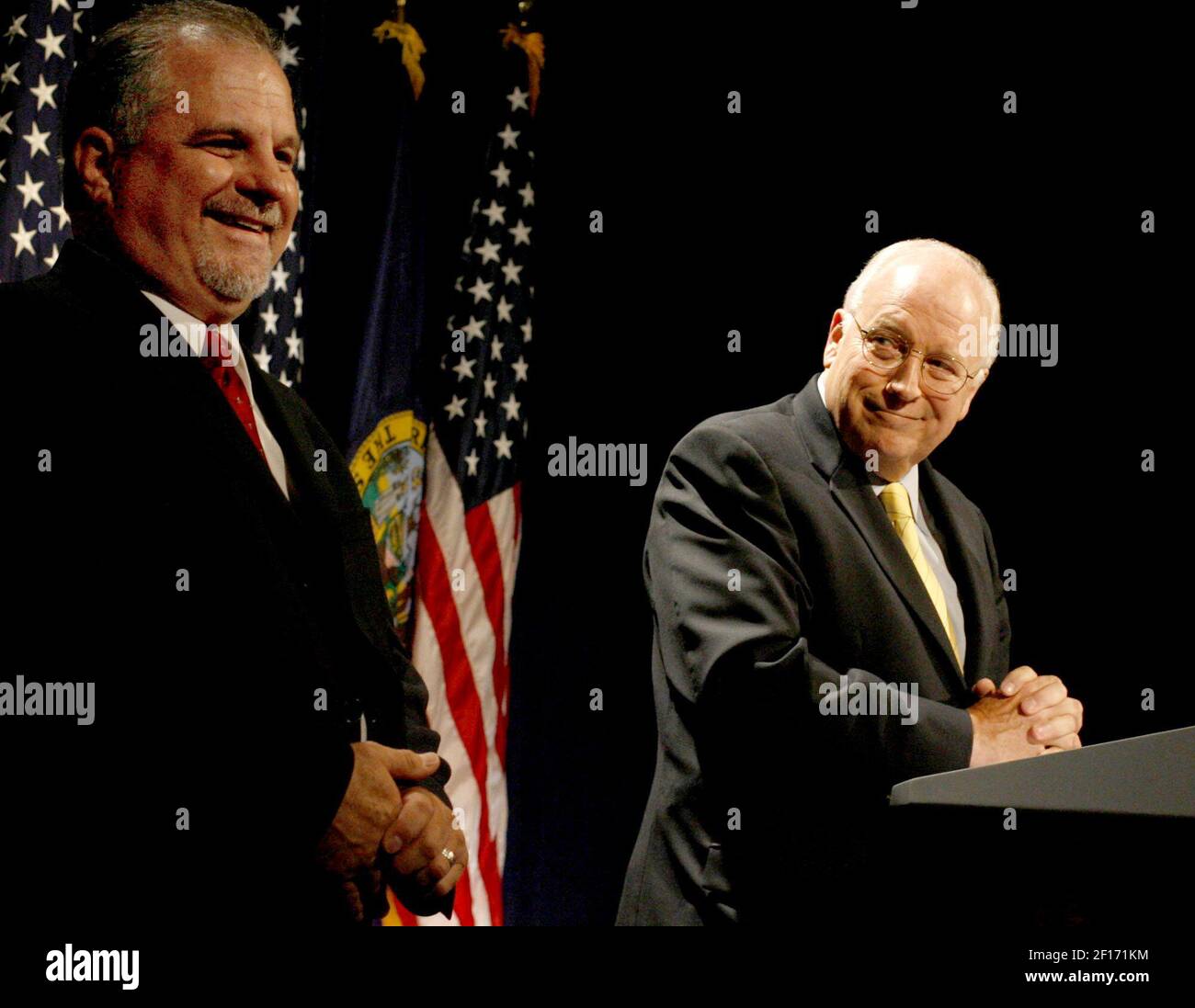 Vice President Dick Cheney looks back at congressional candidate Bill ...