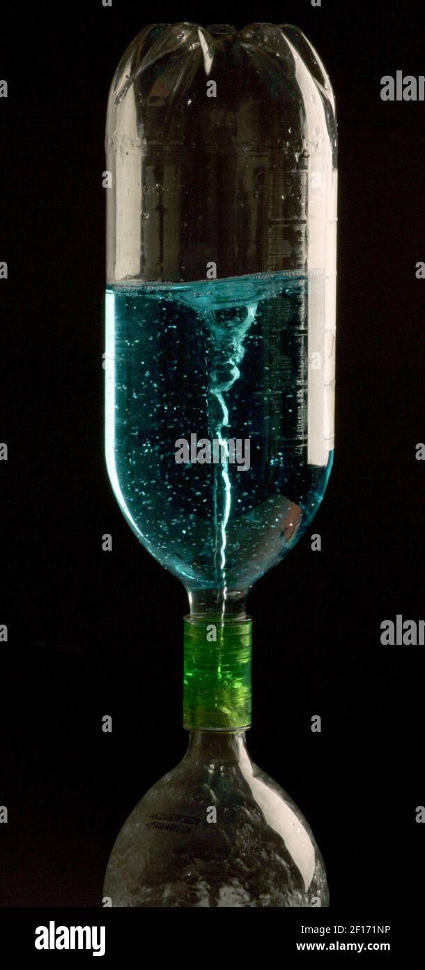 You can simulate a cyclone with two 2-liter soda bottles connected with ...
