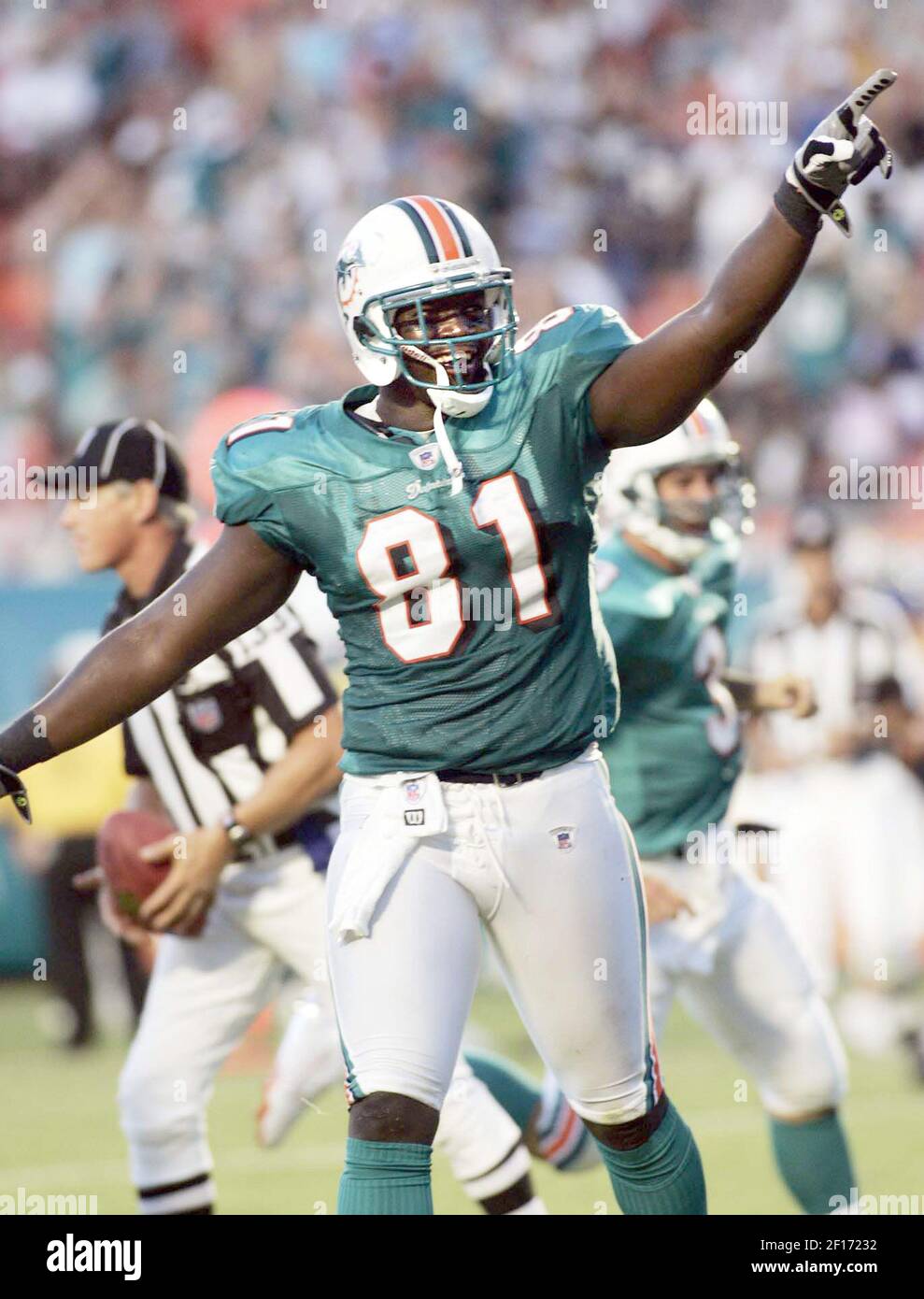 Miami Dolphins' tight end Randy McMichael celebrates their first ...