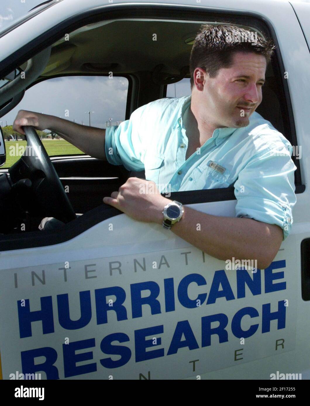 Hurricane chaser Forrest Masters behind the wheel of the International ...