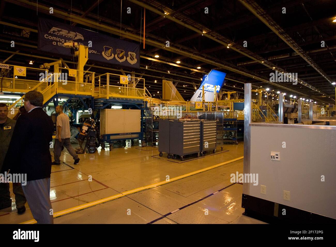 An F-22 Raptor built by Lockheed Martin Aeronautical Systems sits on ...