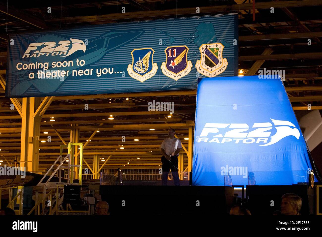 An F-22 Raptor built by Lockheed Martin Aeronautical Systems is ...