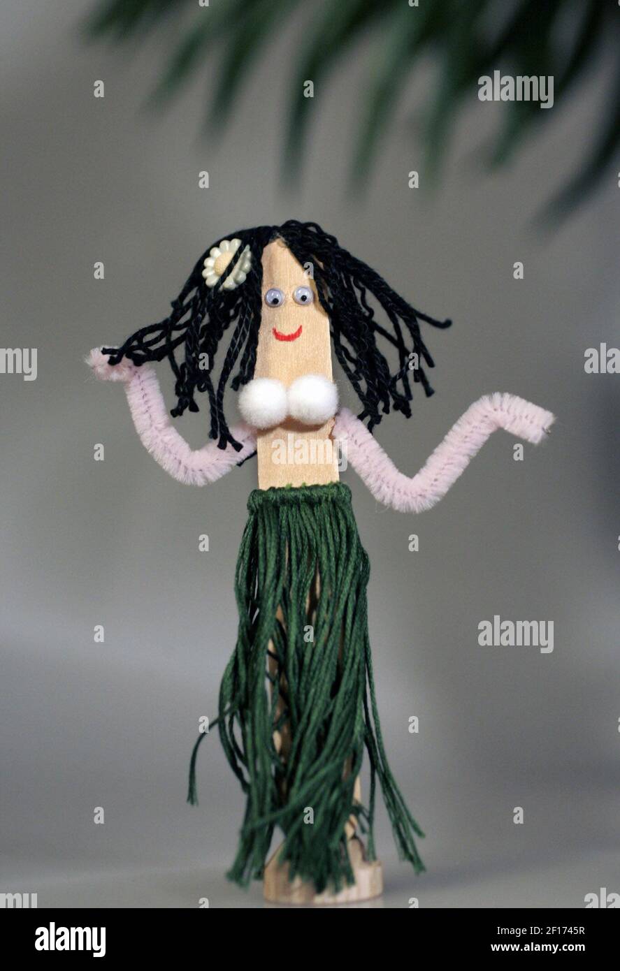 Make this wood craft stick hula dancer in just a few steps. (Photo by ...