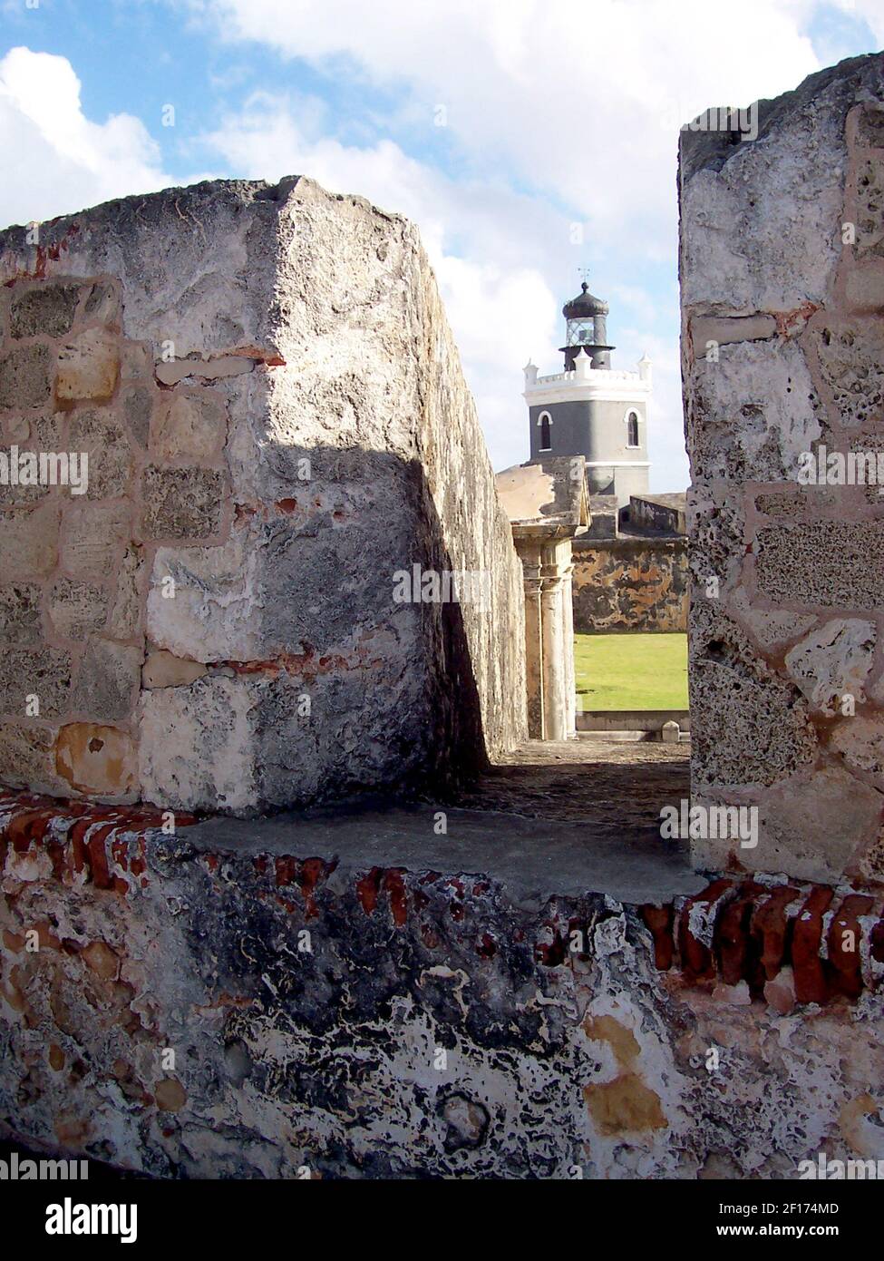 A New England-looking lighthouse was built atop fort, El Moro, in 1908 ...
