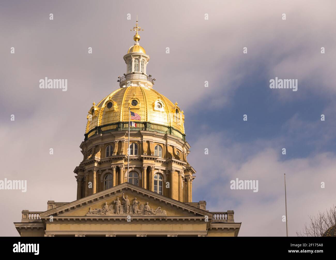 Des Moines Iowa Capital Building Government Dome Architecture Stock ...