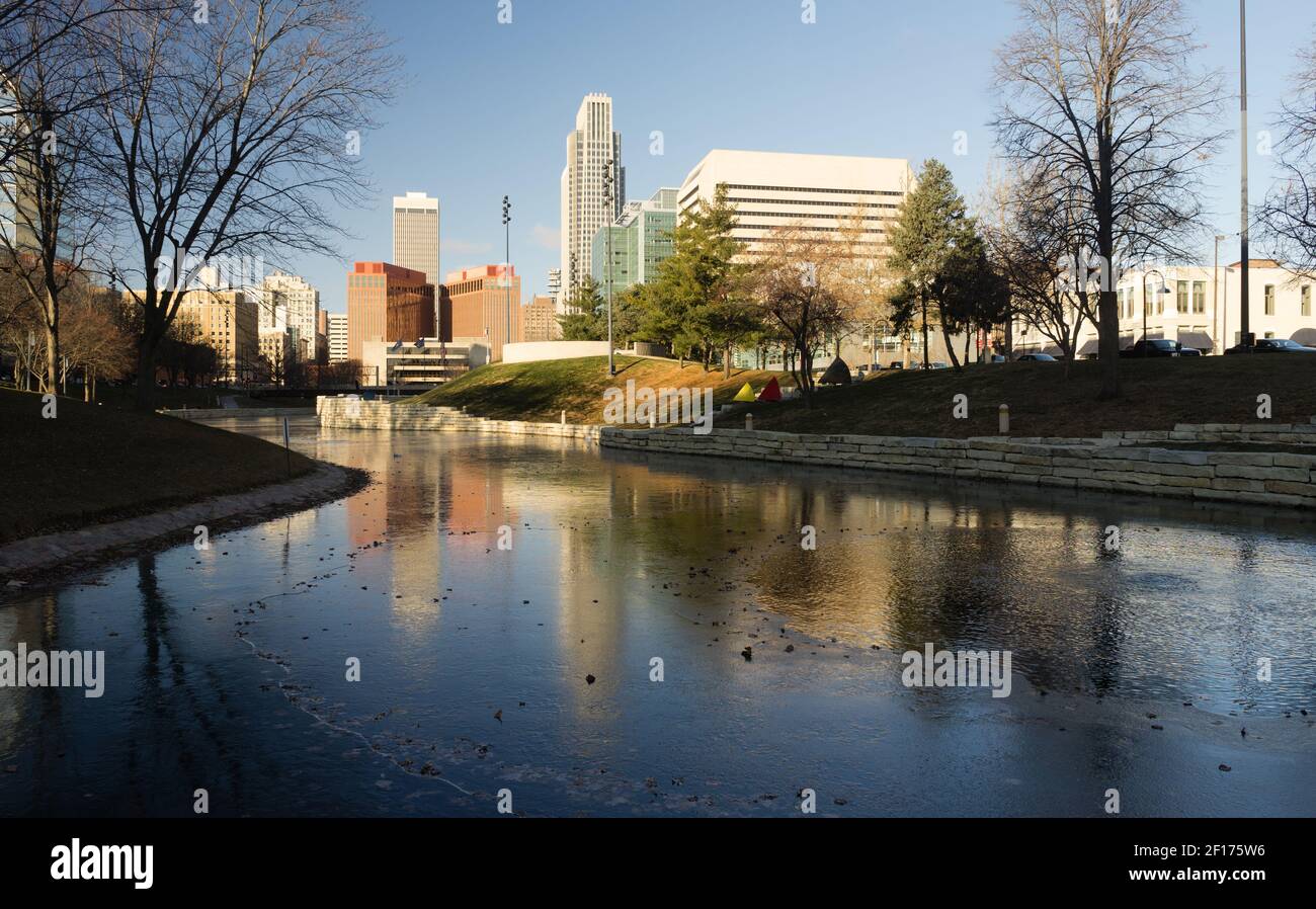 Omaha Nebraska Downtown City Skyline Missouri River Stock Photo - Alamy