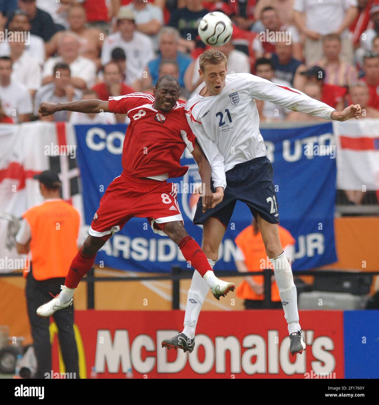 England's Peter Crouch and Trinidad and Tobago's Cyd Gray as England ...