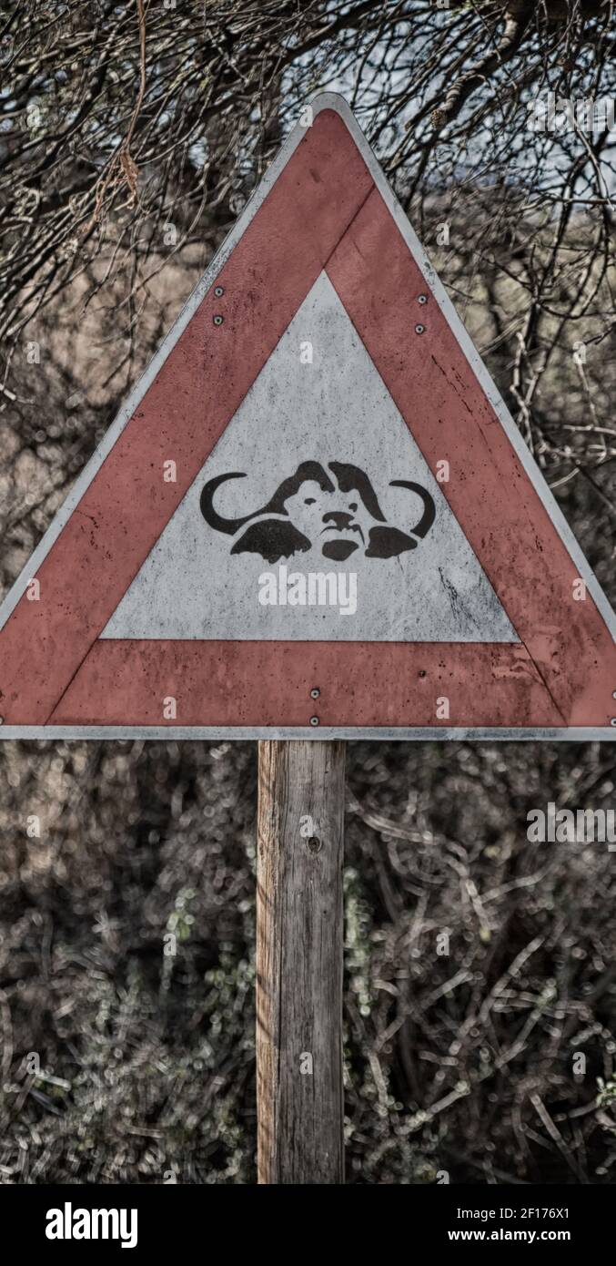 Wildlife road sign africa buffalo hi-res stock photography and images ...