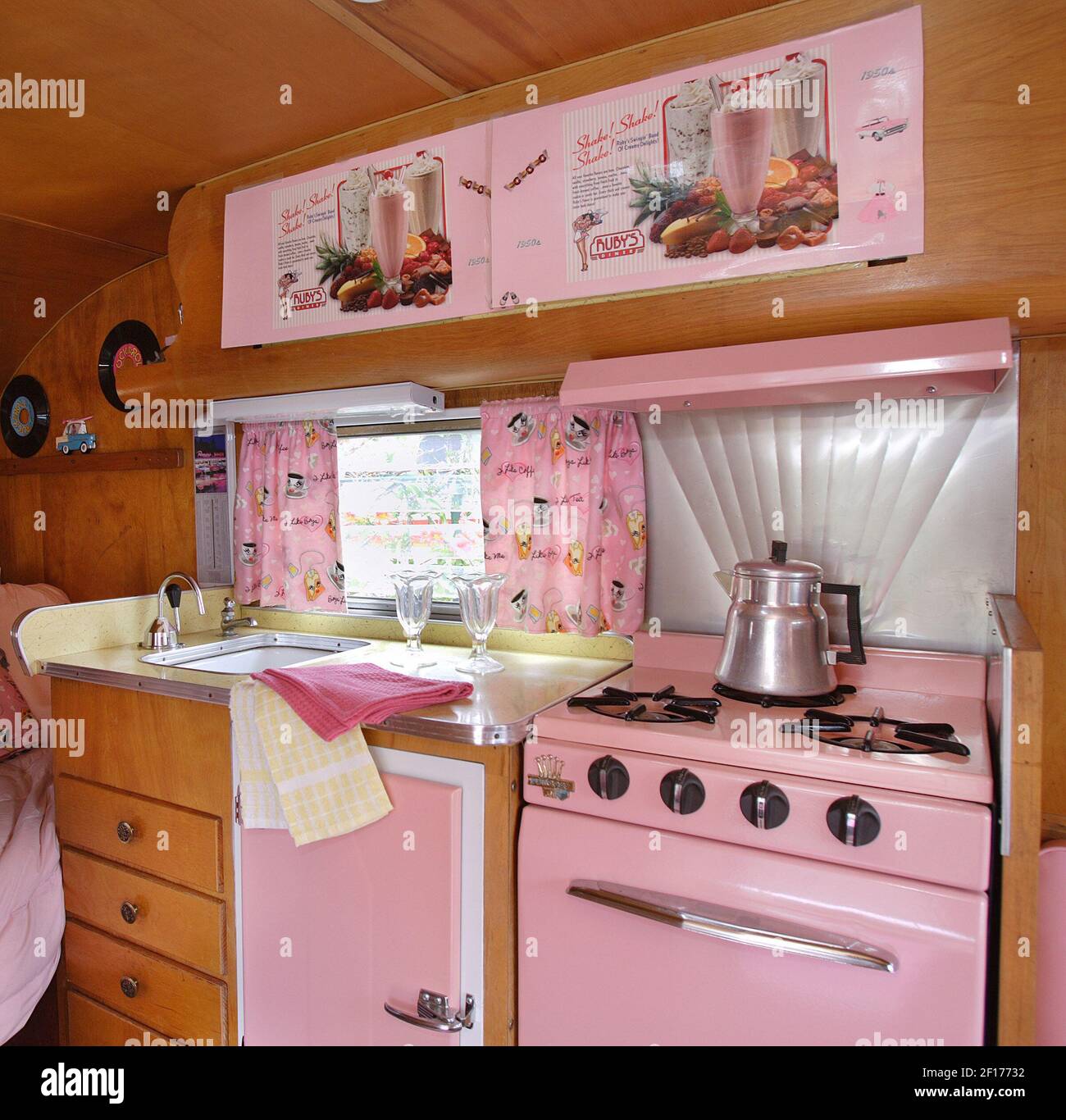 Pink is one of the hot colors in retro trailer design and this interior ...