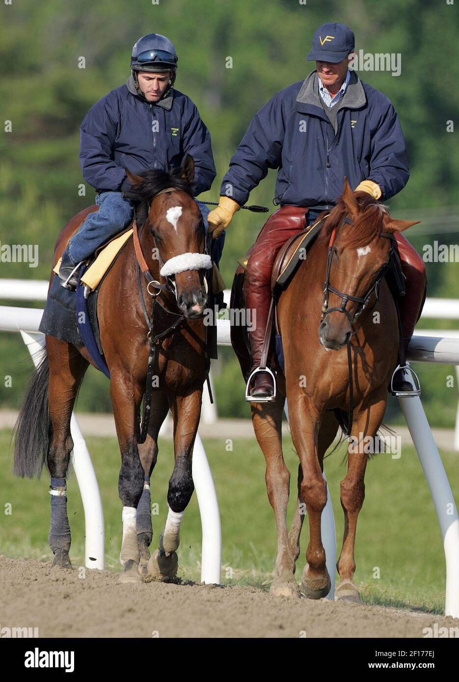 Trainer Michael Matz, ride, eads Kentucky Derby winner Barbaro, with ...