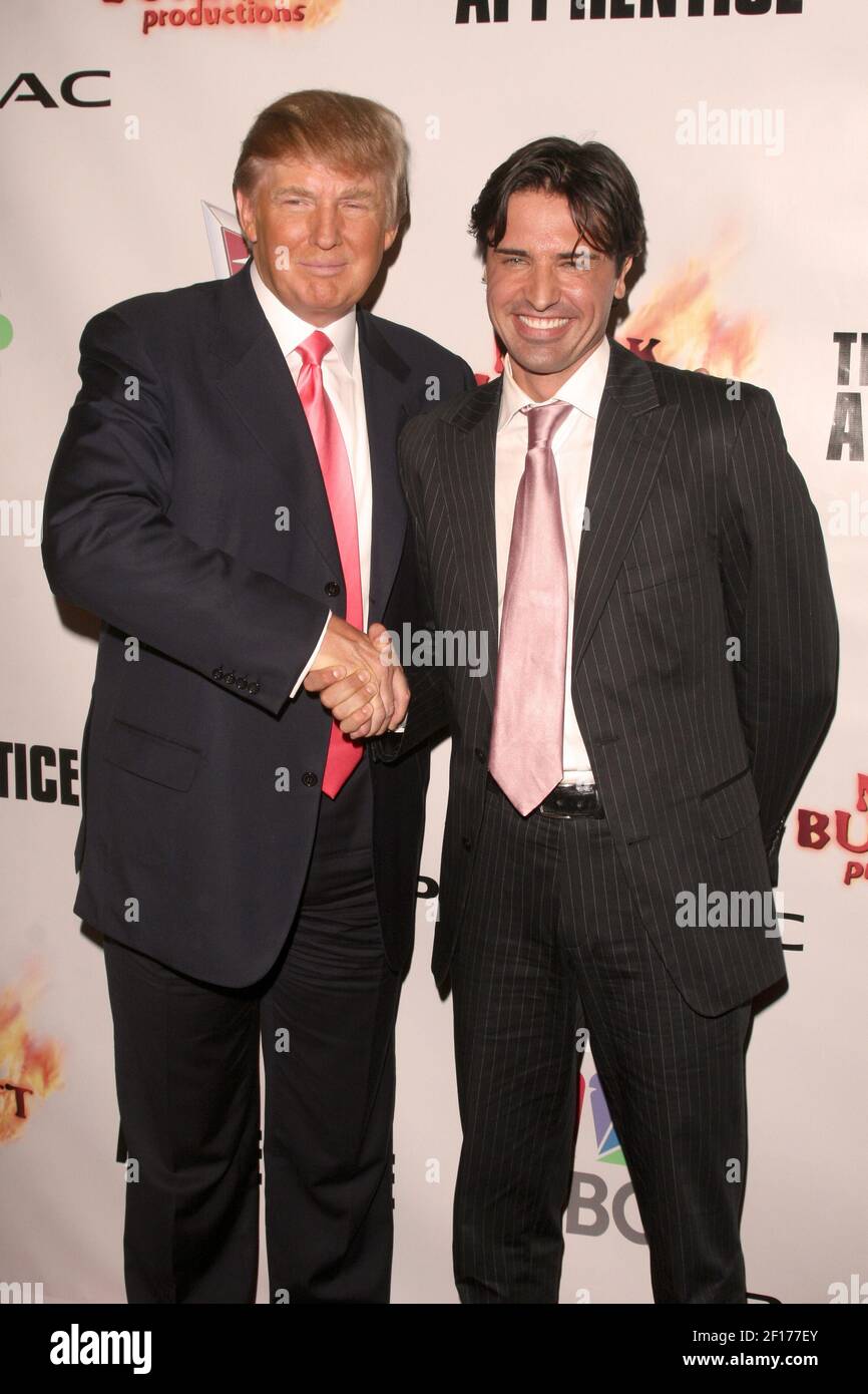 Donald Trump shakes hands with Sean Yazbeck, winner of season 5 of The ...