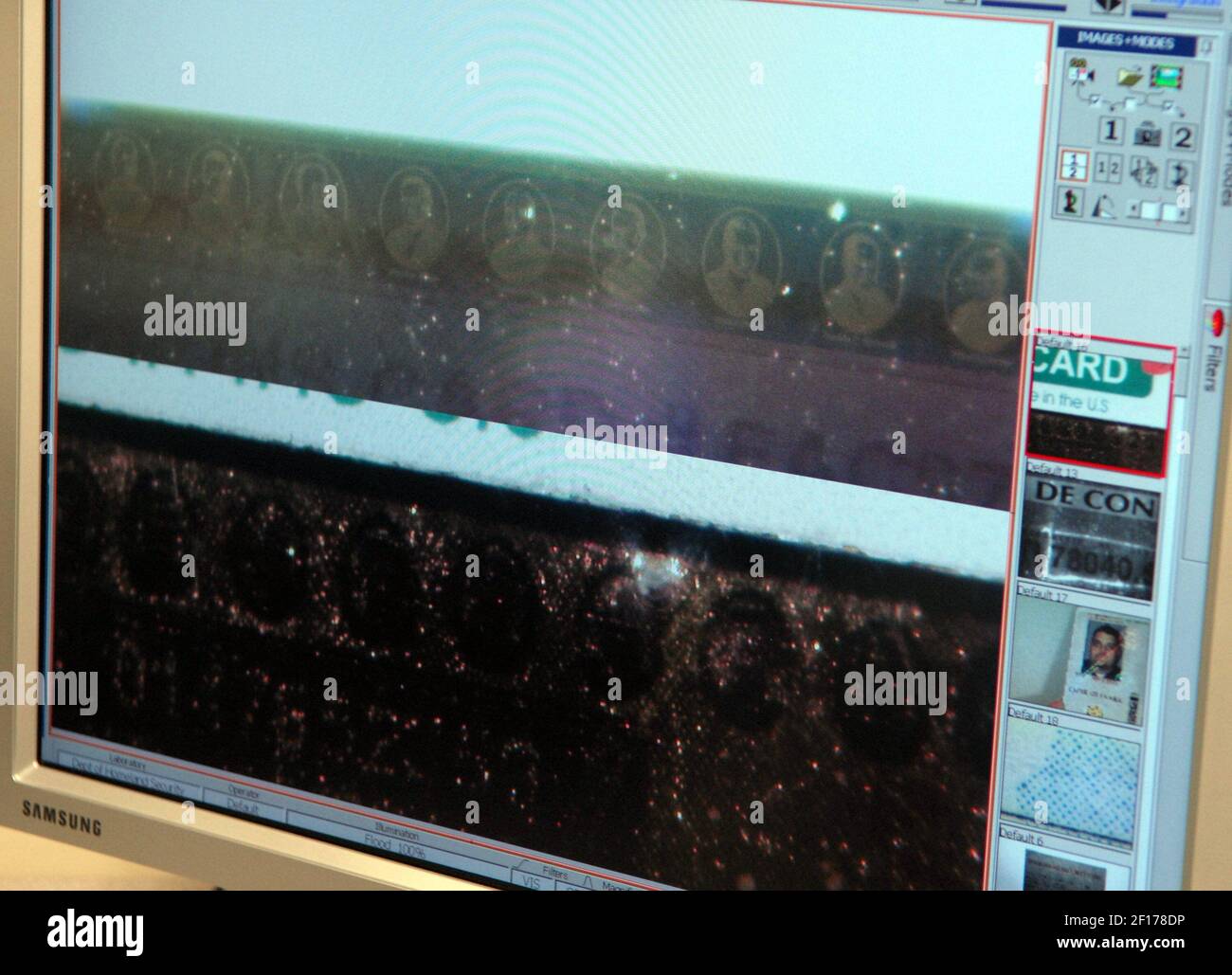 Document examiner demonstrates how the VSC (visual spectrum comparator ...