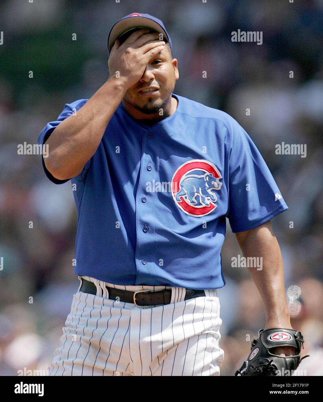 Chicago Cubs' starting pitcher Carlos Zambrano during a tough first ...