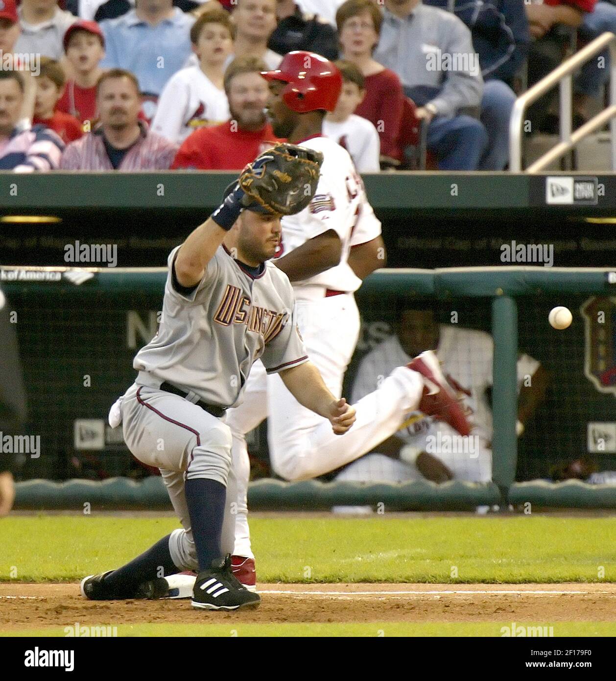 Washington Nationals' first baseman Nick Johnson can't handle the poor ...