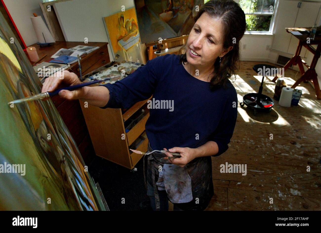 Nancy Rebal works in her studio at her home in Dallas, Texas, March 28 ...