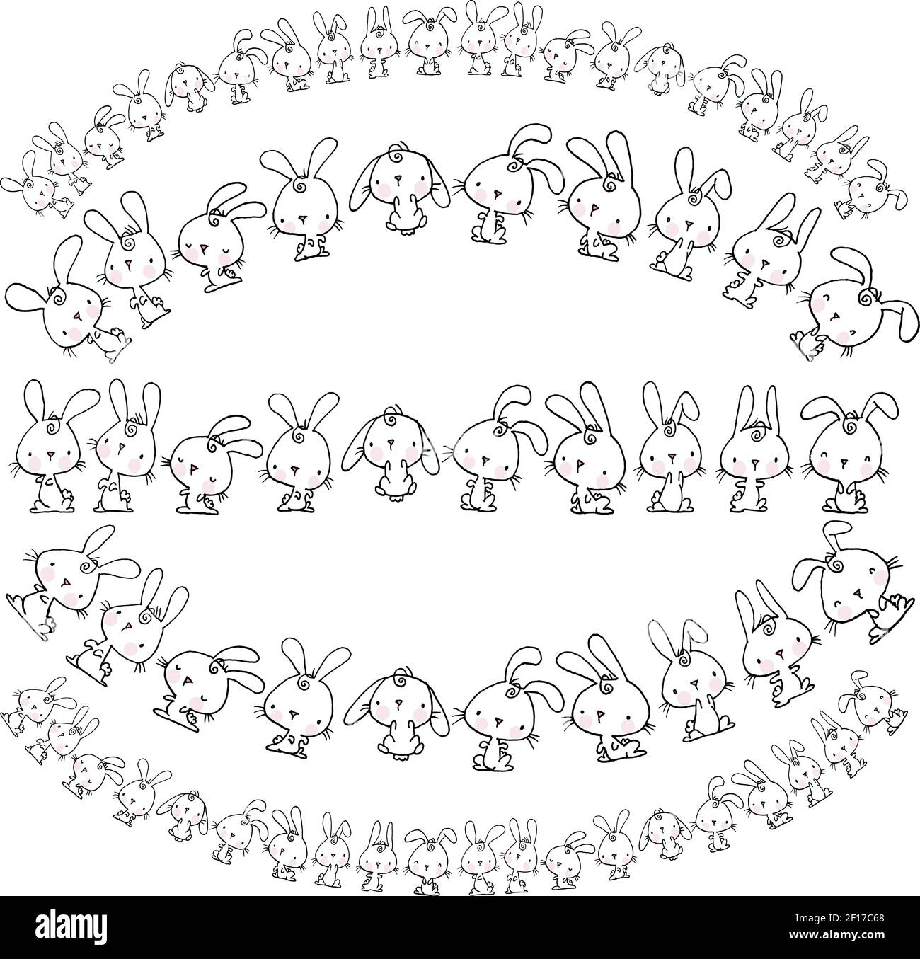 Vector cartoon rabbit action set backgorund Stock Photo - Alamy
