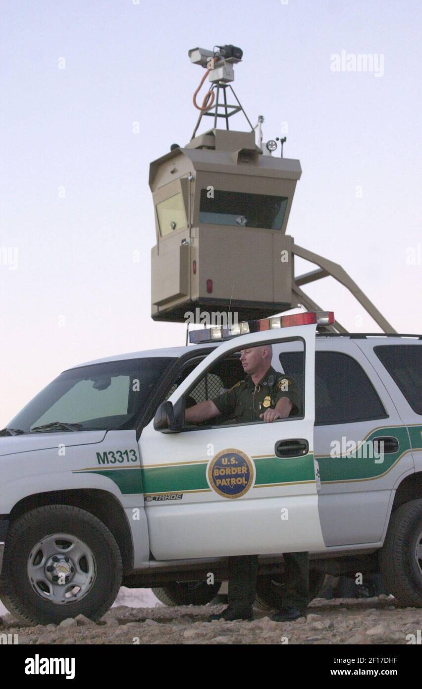 U.S. Border Patrol agent David Coffill patrols the border in Nogales ...