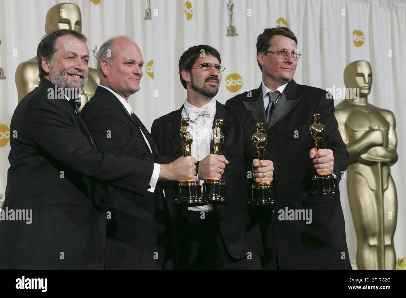 Oscar winners for Achievement in Visual Effects (left to right) Joe ...