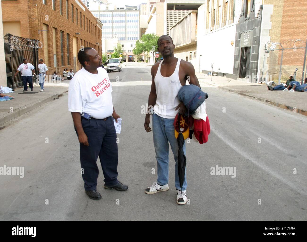 Thomas Jacobs (left) tries to talk Cedric Steele into coming to Victory ...