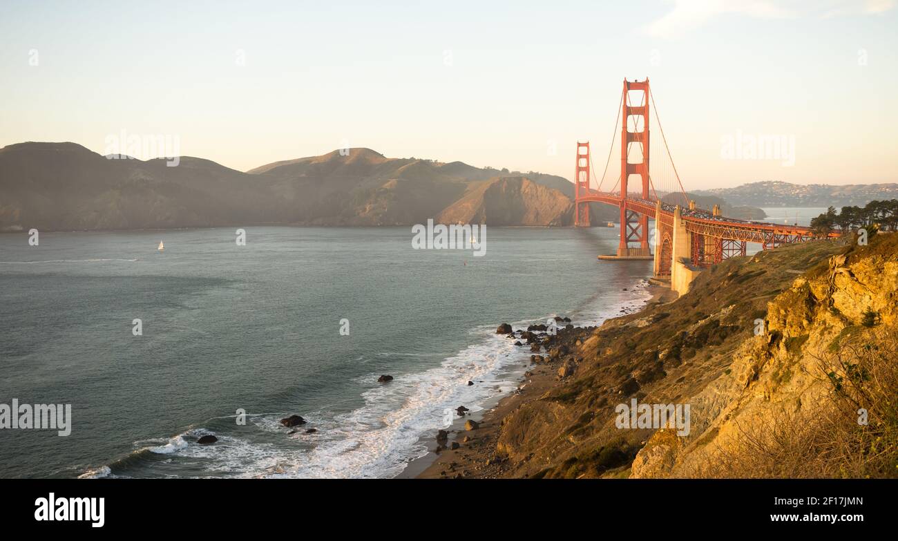 Golden Gate Bridge Fort Point San Francisco Bay California Stock Photo ...