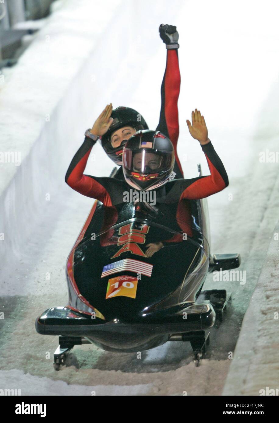 Pilot Shauna Rohbock, front, and brakeman Valerie Fleming, of the ...