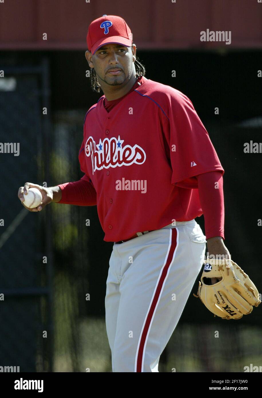 Philadelphia Phillies pitcher Ricardo Rodriguez readies before warming ...
