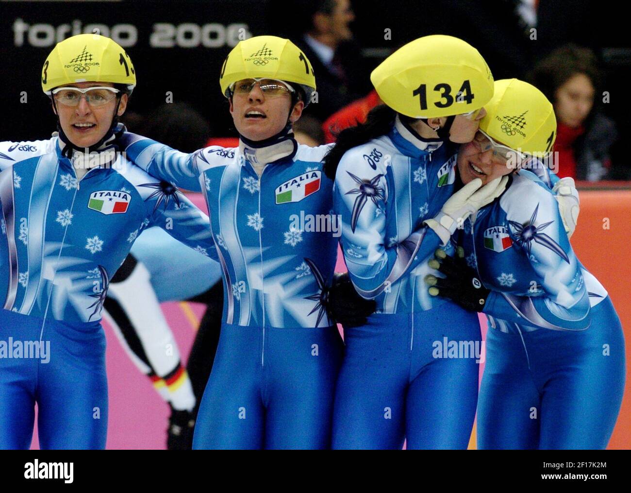 Italy's Ladies 3000m Relay team (from left) Katia Zina, Marta Capurso ...