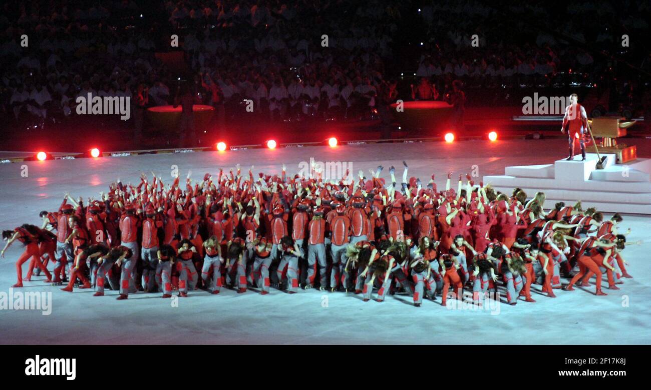 Performers appear on stage during the opening ceremonies for the 2006 ...