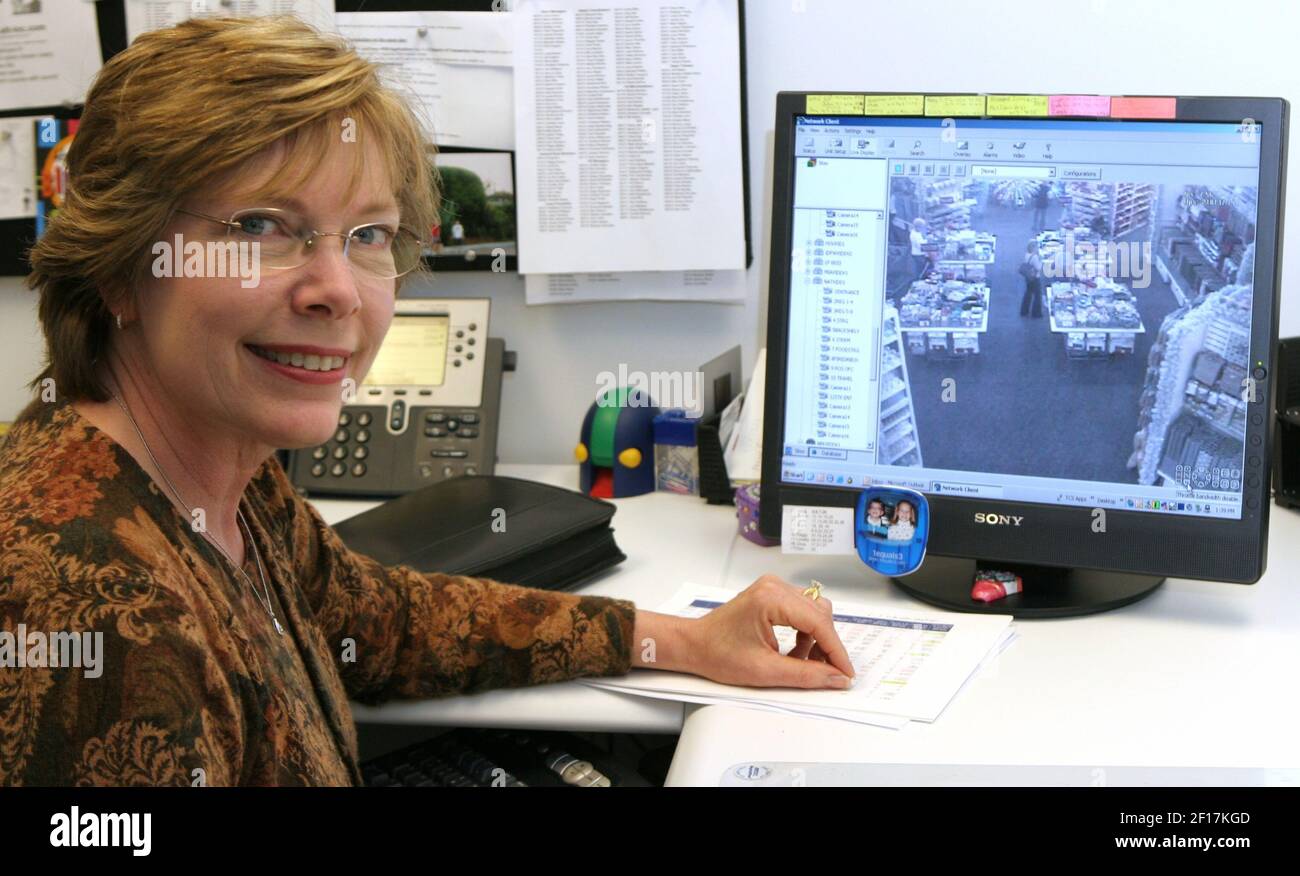 Loss-prevention director Joan Manson has a computer in her office that ...