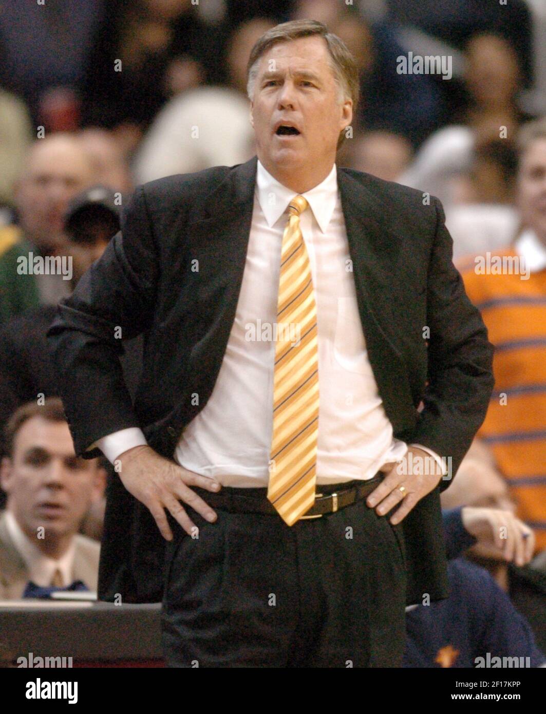 The Golden State Warriors' head coach Mike Montgomery is shown during a ...