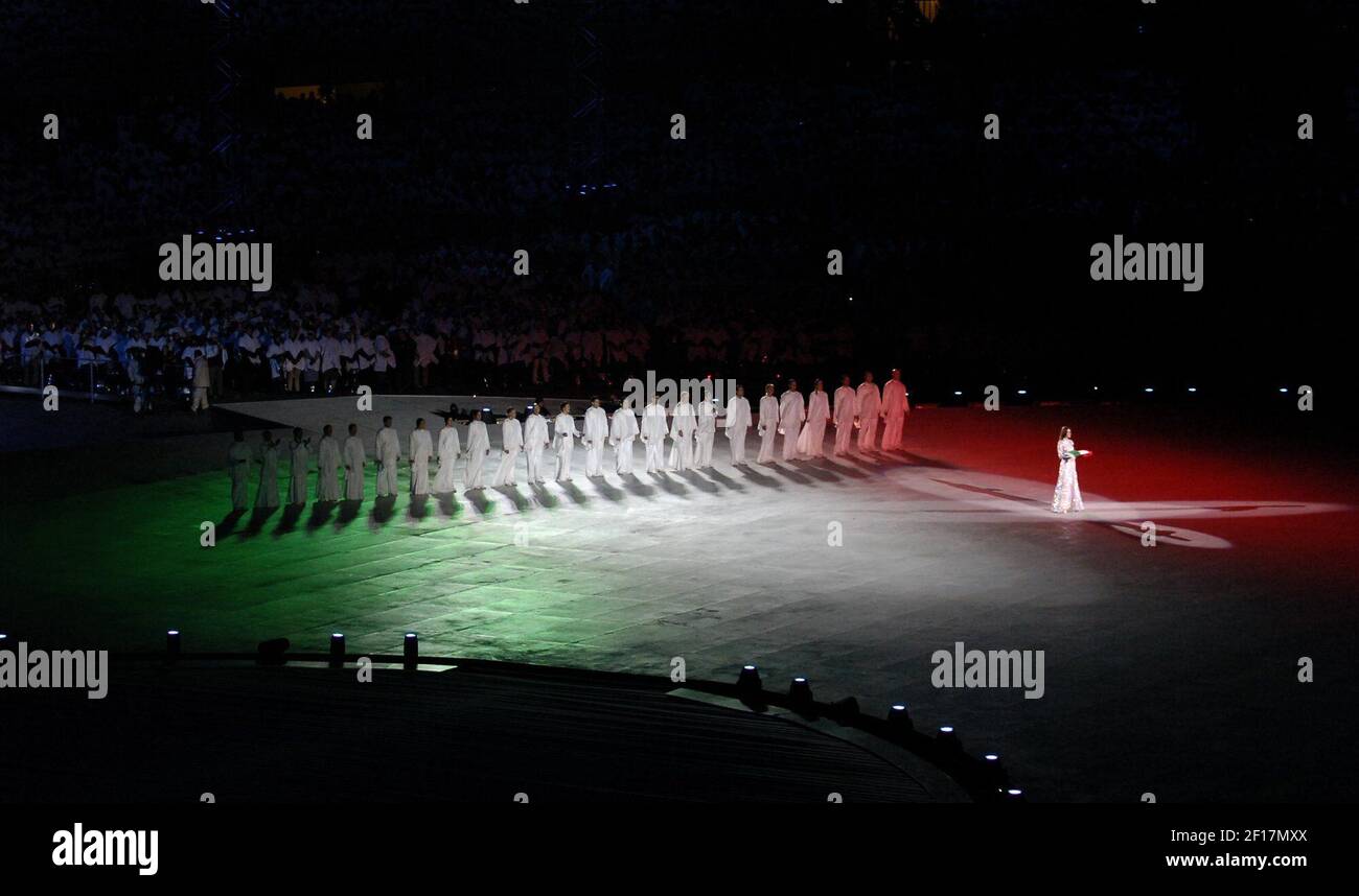 Performers appear on stage during the opening ceremonies for the 2006 ...