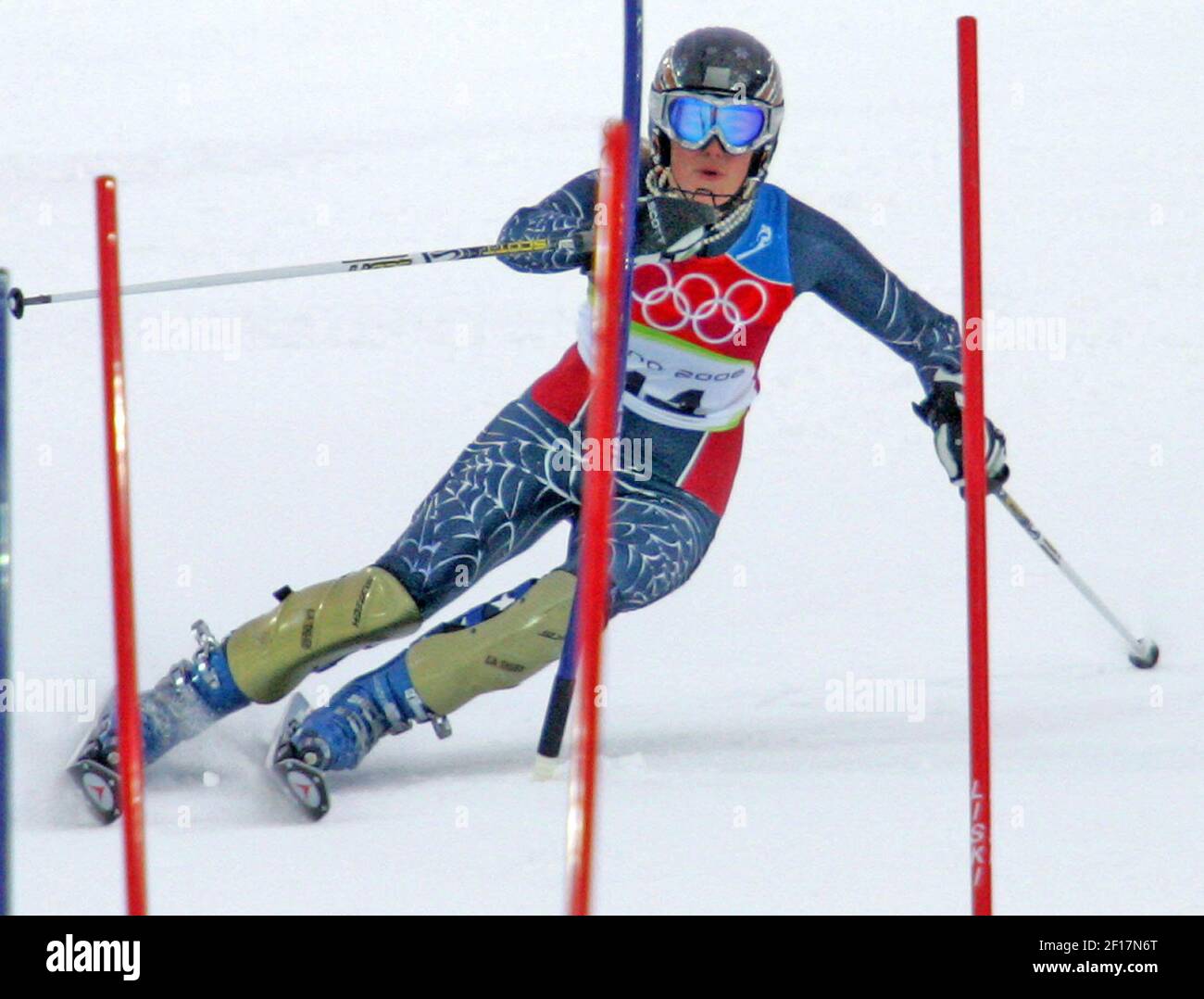 Resi Stiegler of the United States skies down the hill in the ladies ...