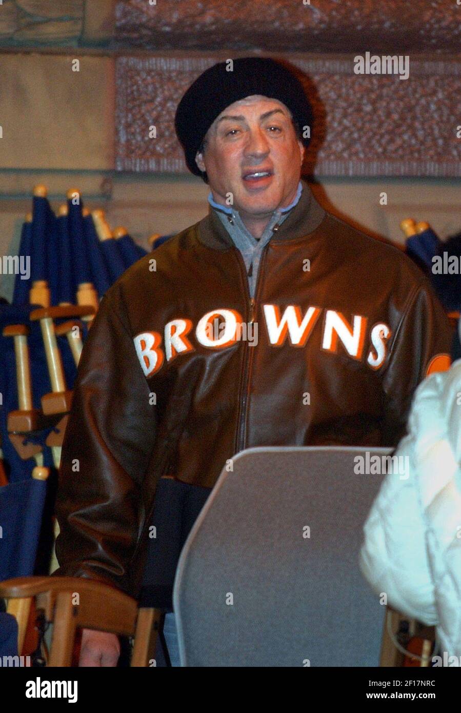 Sylvester Stallone smiles to the crowd across from the film set for ...