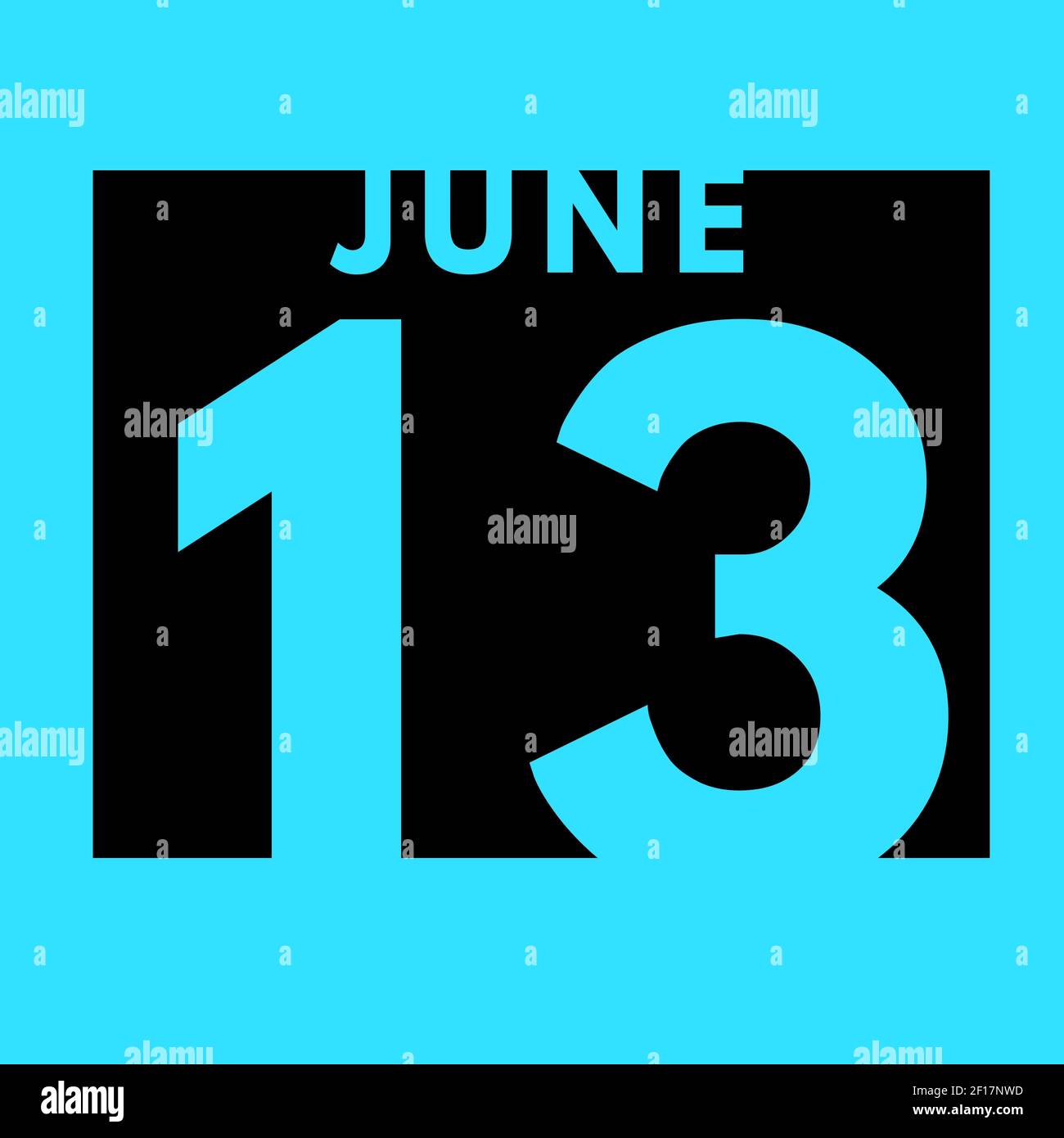 June 13 . flat daily calendar icon .date ,day, month .calendar for the ...