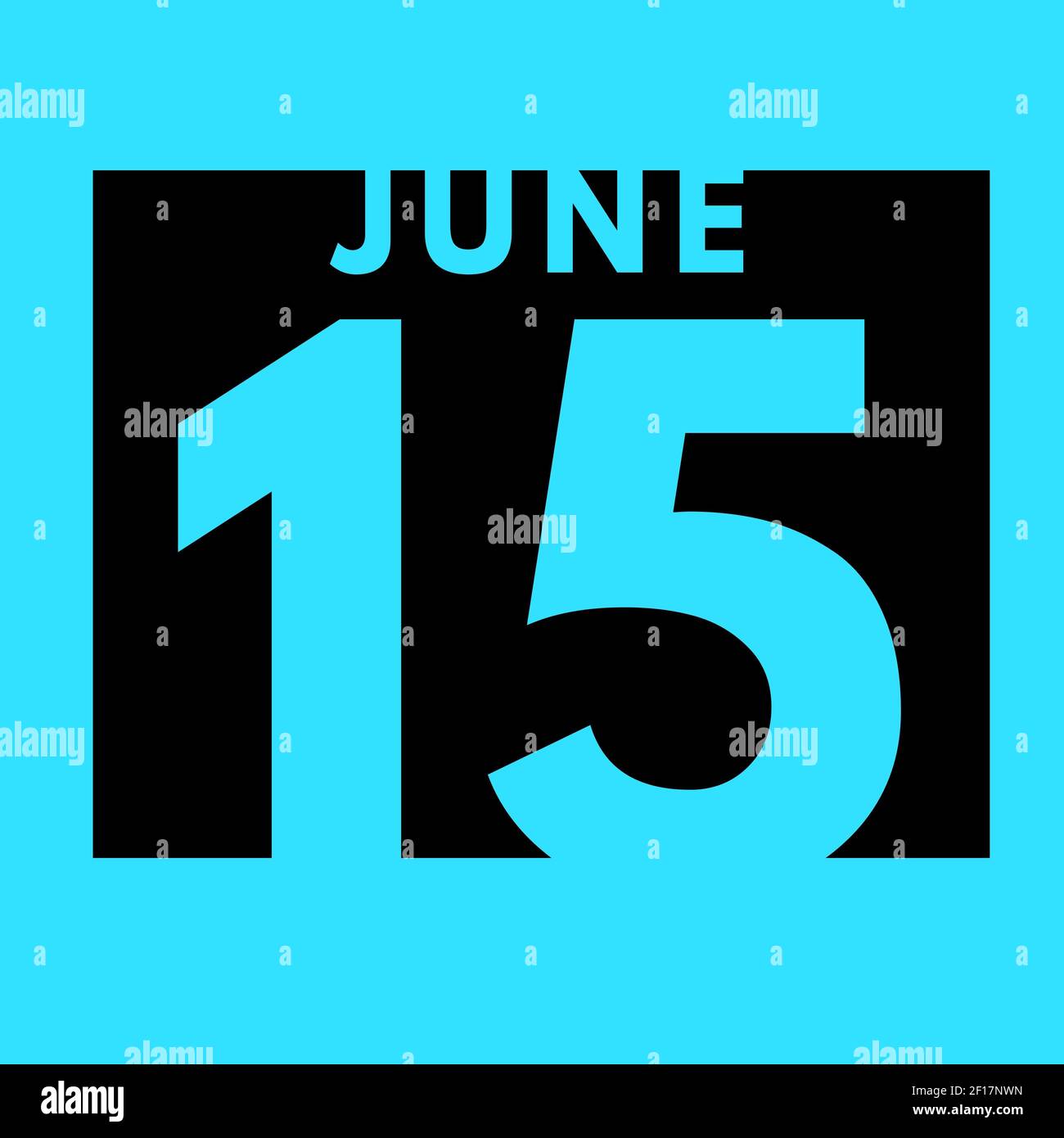 June 15 . flat daily calendar icon .date ,day, month .calendar for the ...