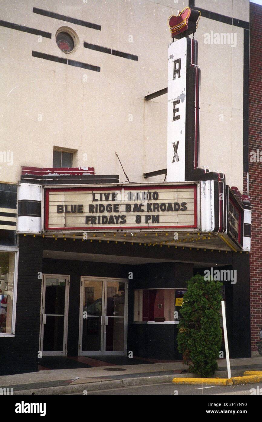 The Rex Theater in Galax, Virginia is nearby the New River Trail State ...