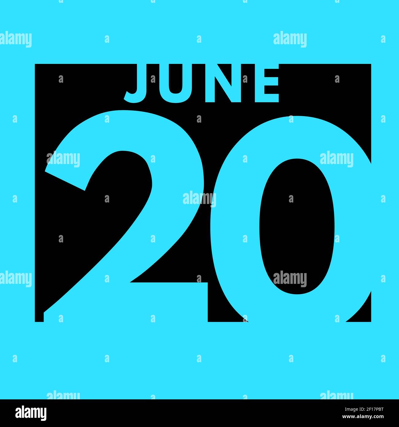June 20 . flat daily calendar icon .date ,day, month .calendar for the ...
