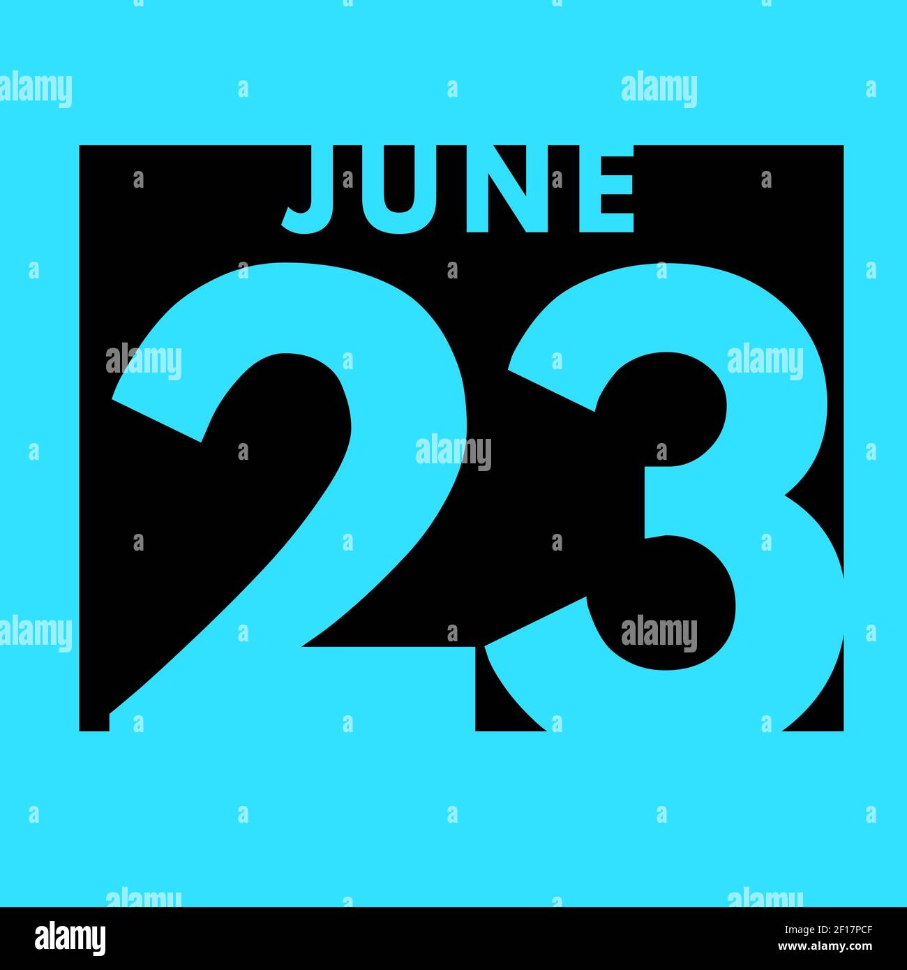 June 23 . flat daily calendar icon .date ,day, month .calendar for the ...