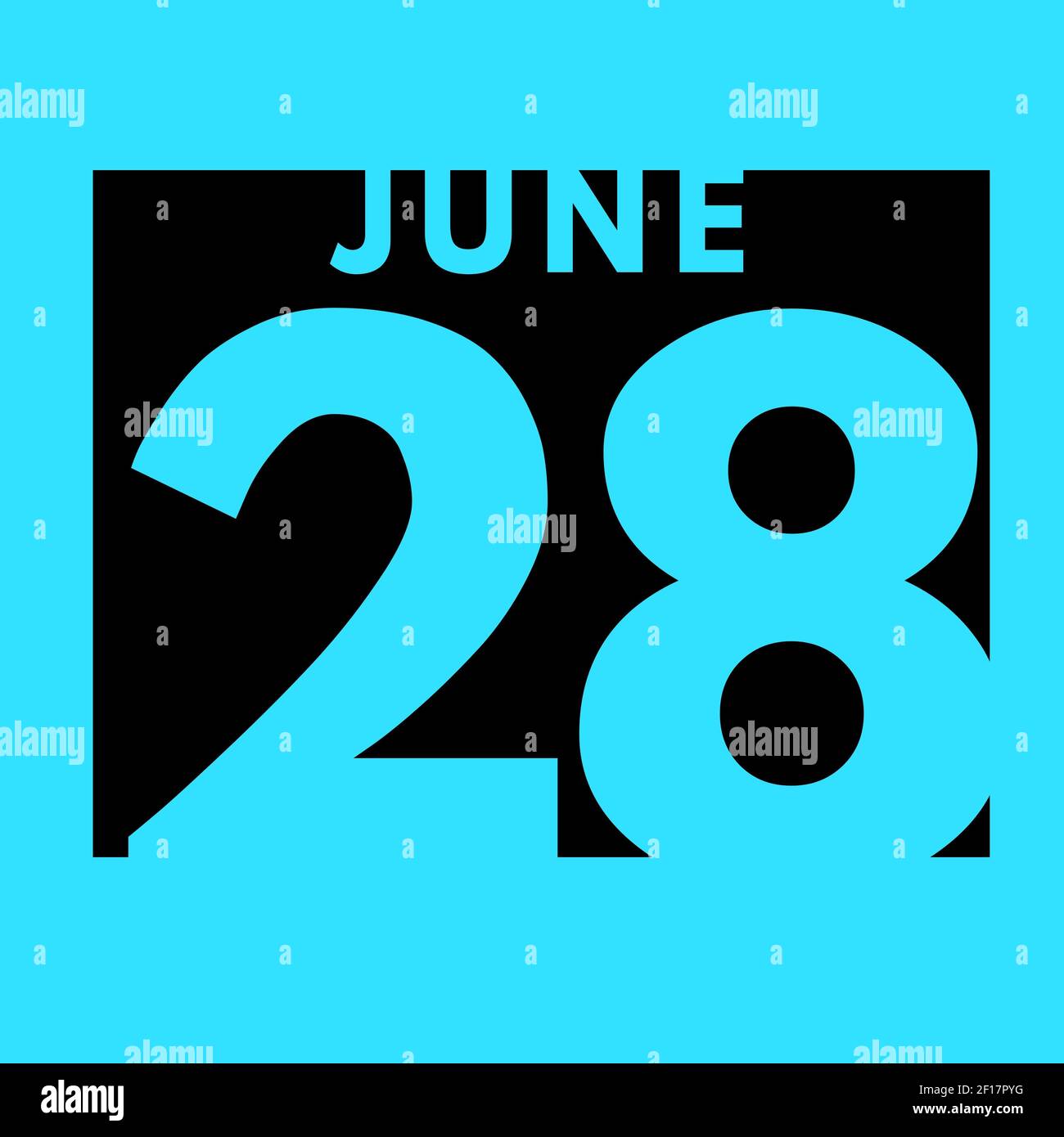 June 28 . flat daily calendar icon .date ,day, month .calendar for the ...