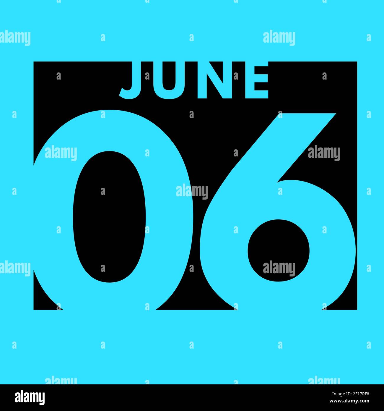 June 6 . flat daily calendar icon .date ,day, month .calendar for the ...