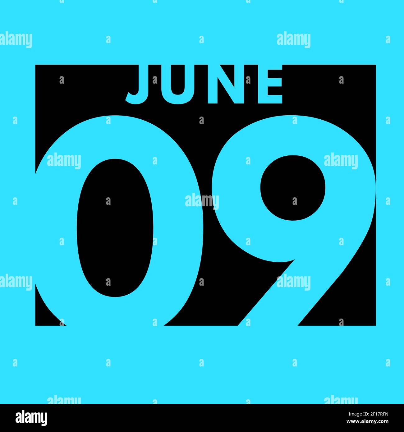 June 9 . flat daily calendar icon .date ,day, month .calendar for the ...