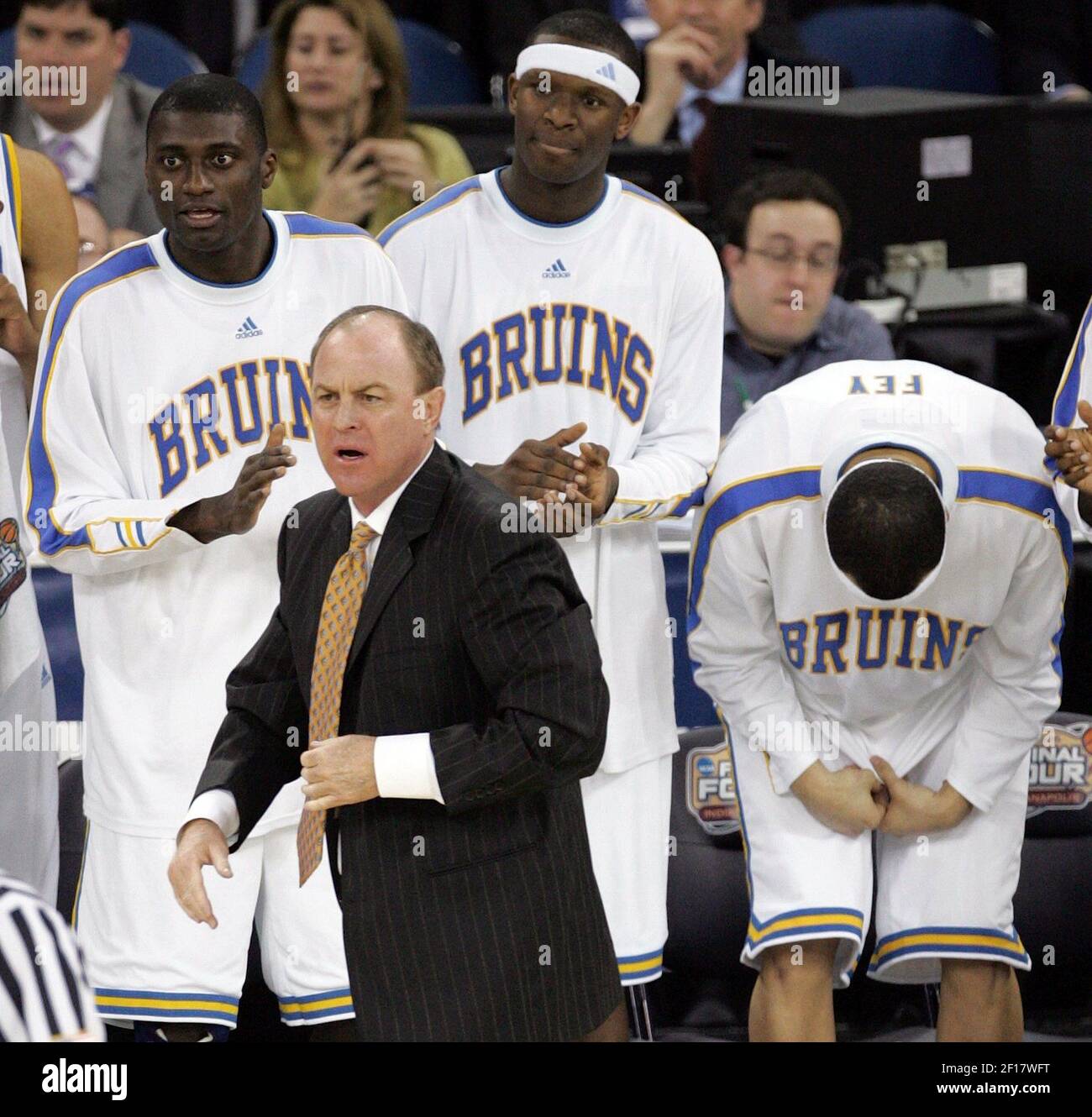 UCLA head coach Ben Howland paces the side court in the semifinals of ...