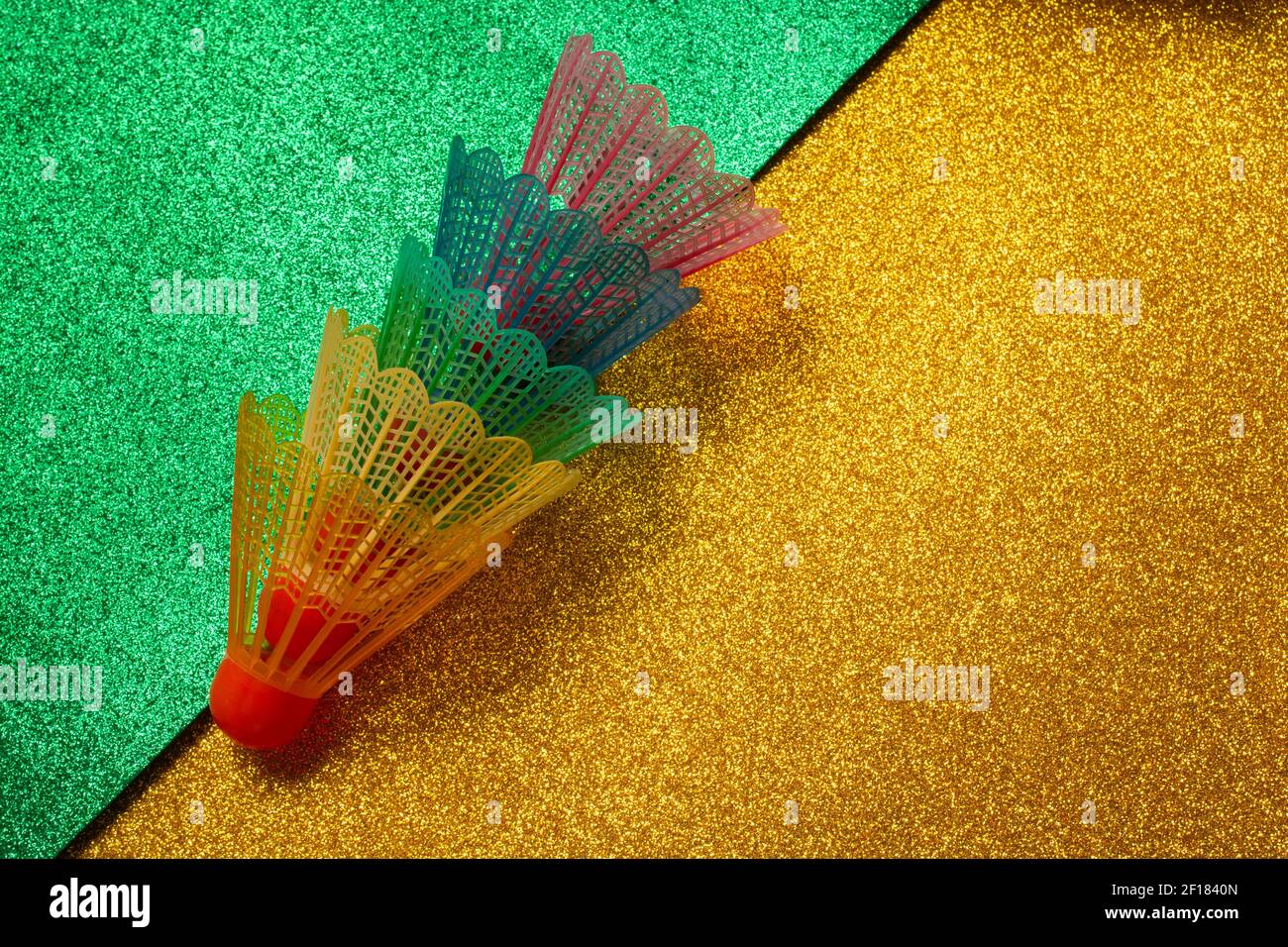 Colorful feather shuttlecock Sports equipment for badminton game Stock ...