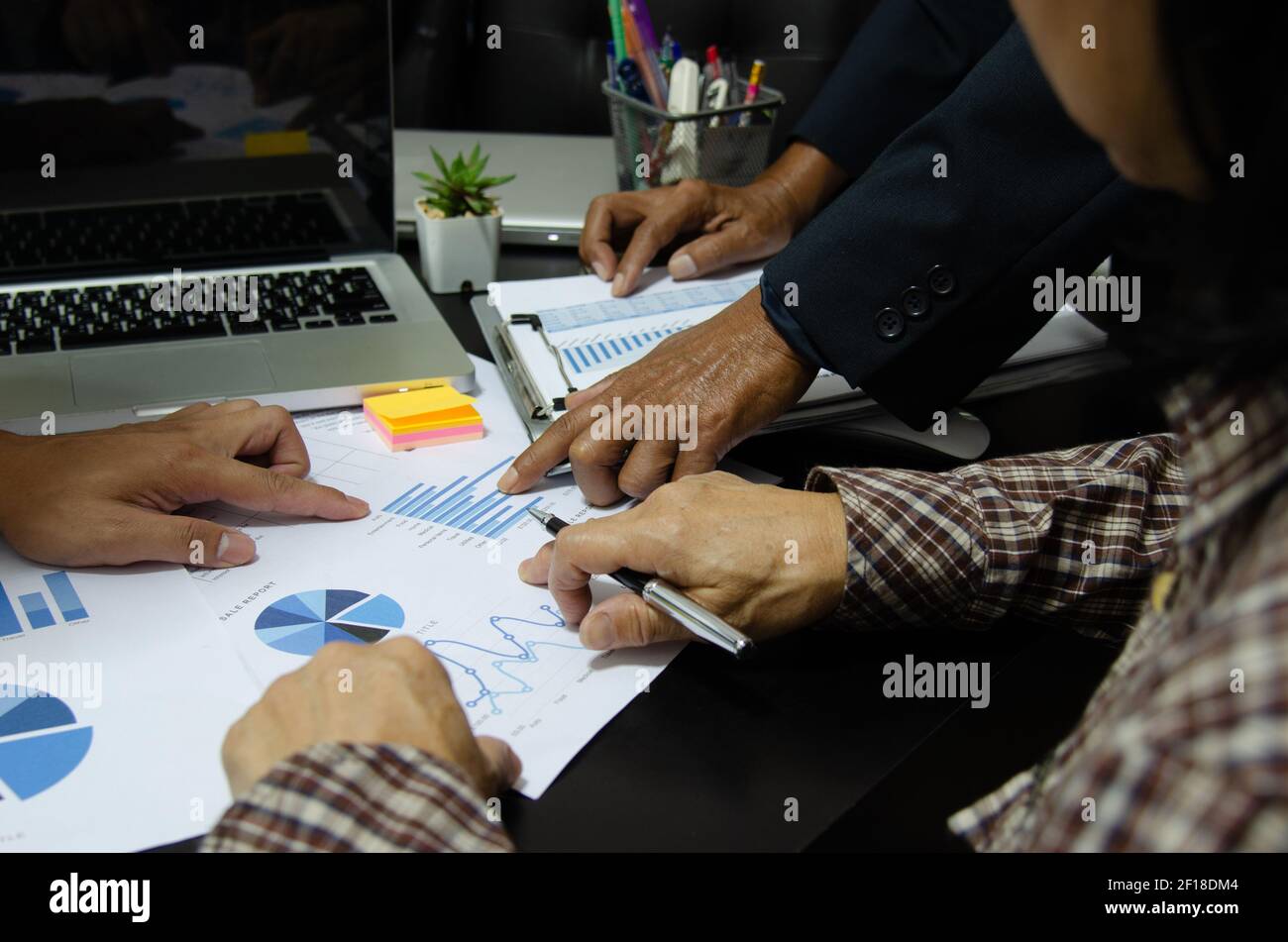 business meeting people analysis report cost graph and chart Stock ...