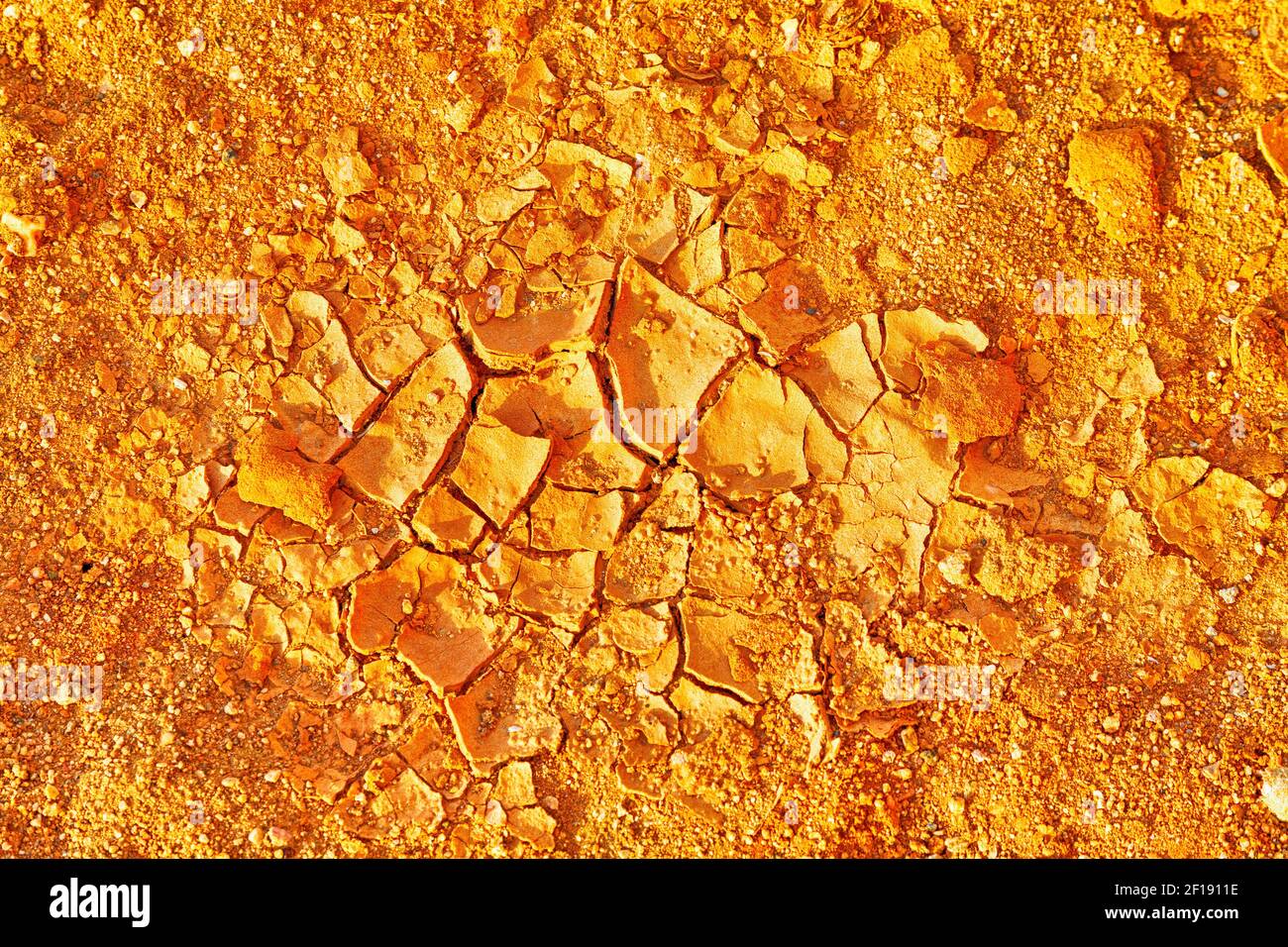 In oman rub al khali old desert and the abstract cracked sand texture ...