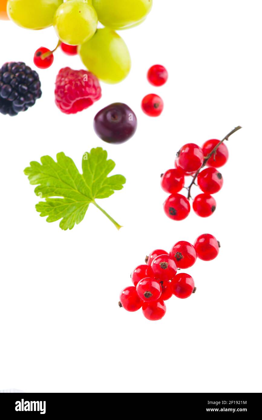 berry mix isolated on a white background Stock Photo - Alamy