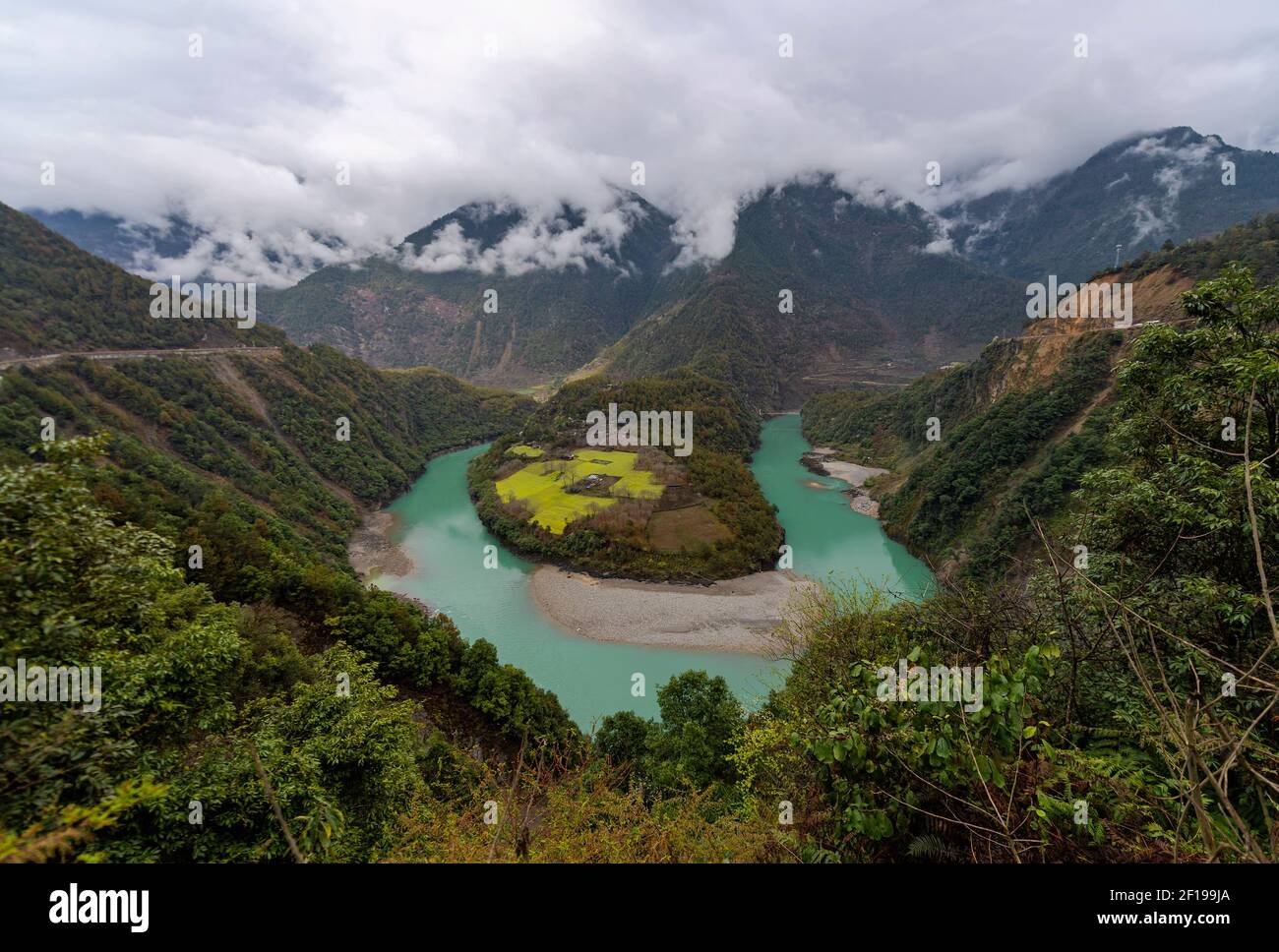 Gongshan. 7th Mar, 2021. Photo taken on March 7, 2021 shows the scenery ...
