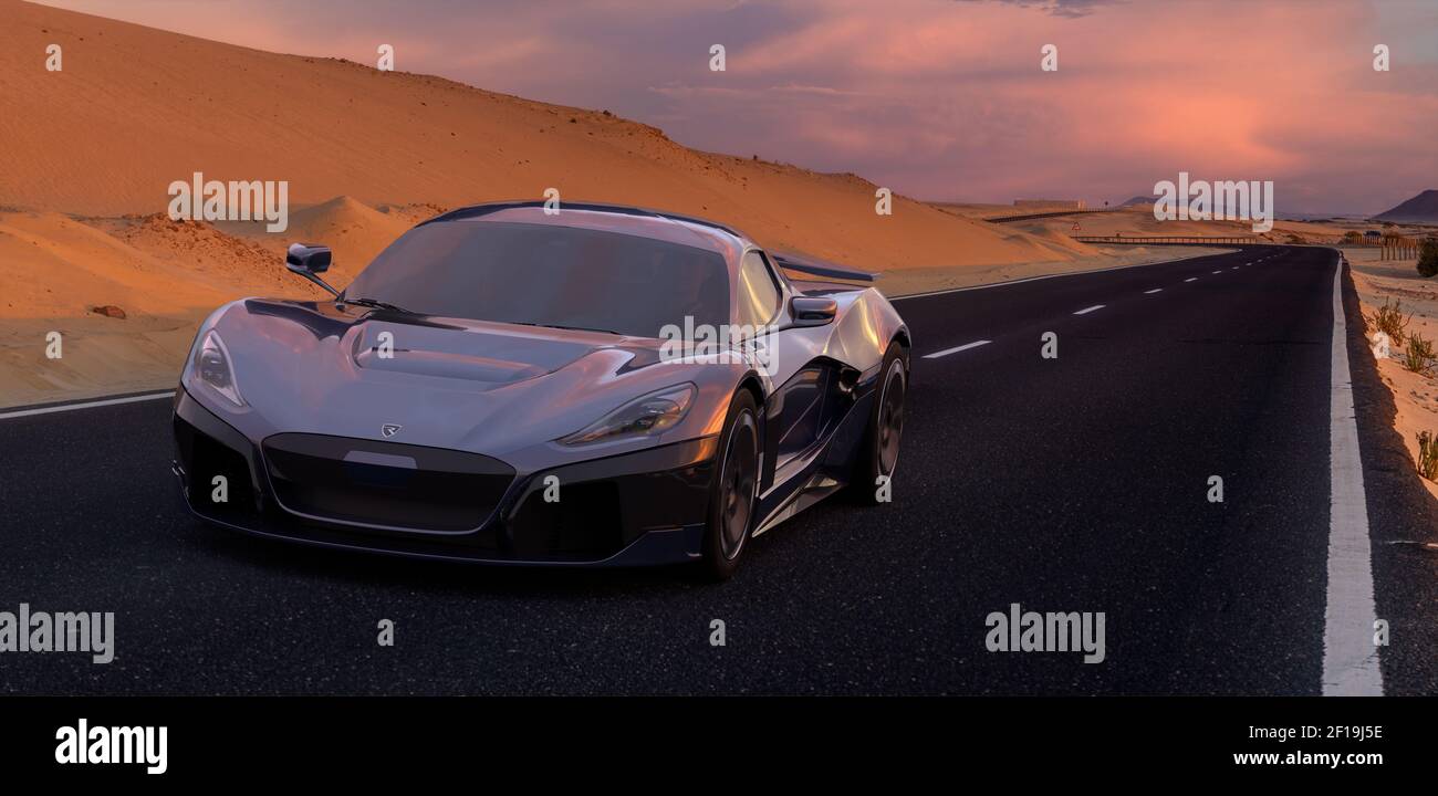 super electric Rimac C 2 car from a Croatian manufacture super electric ...